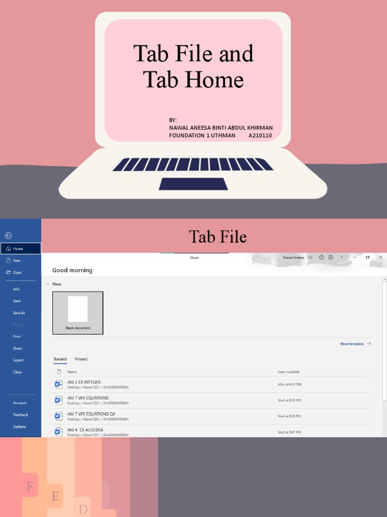 Tab File and Tab Home | PDF | Paragraph | Text