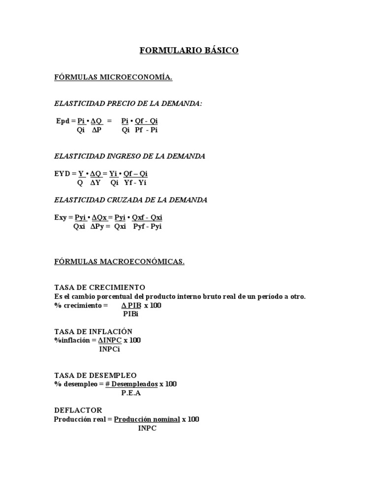 Formulario Microeconomia Intermedia | PDF
