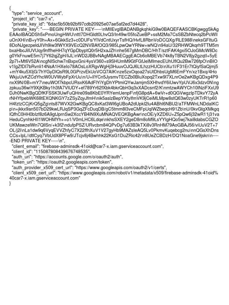 Firebase Service Account Example File | PDF Firebase Service Account Example File | PDF