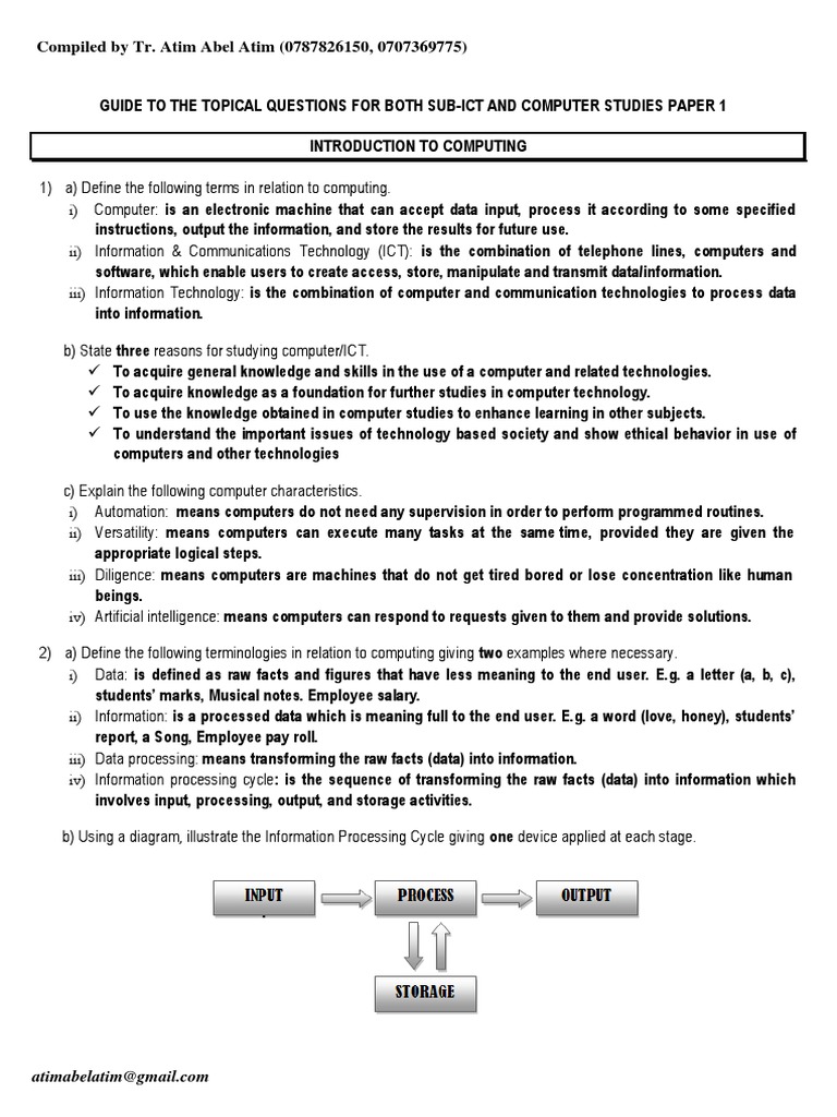 Topical Revision Guide For Sub-Ict and Computer Studies | PDF | Computer Data Storage ...