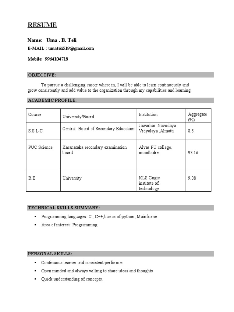 Resume - Uma Teli - Converted - by - Abcdpdf | Download Free PDF | Mobile App | Computer Programming
