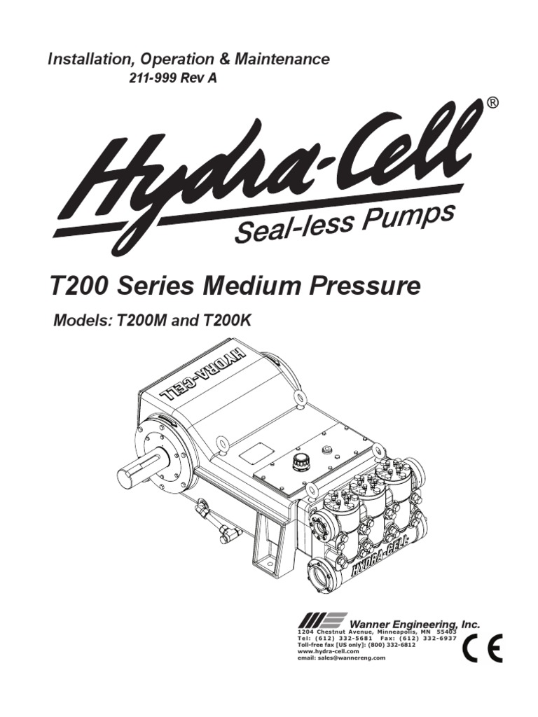 T200 Series Pump Installation Guide | PDF | Pump | Valve