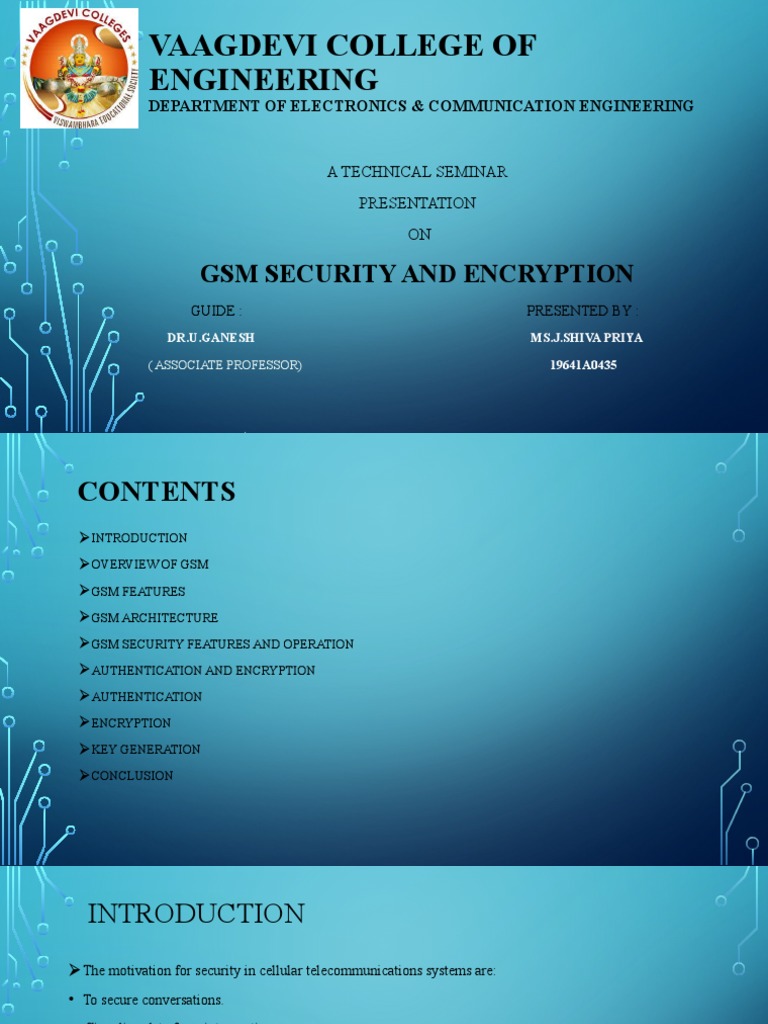 GSM Security and Encryption Seminar | PDF
