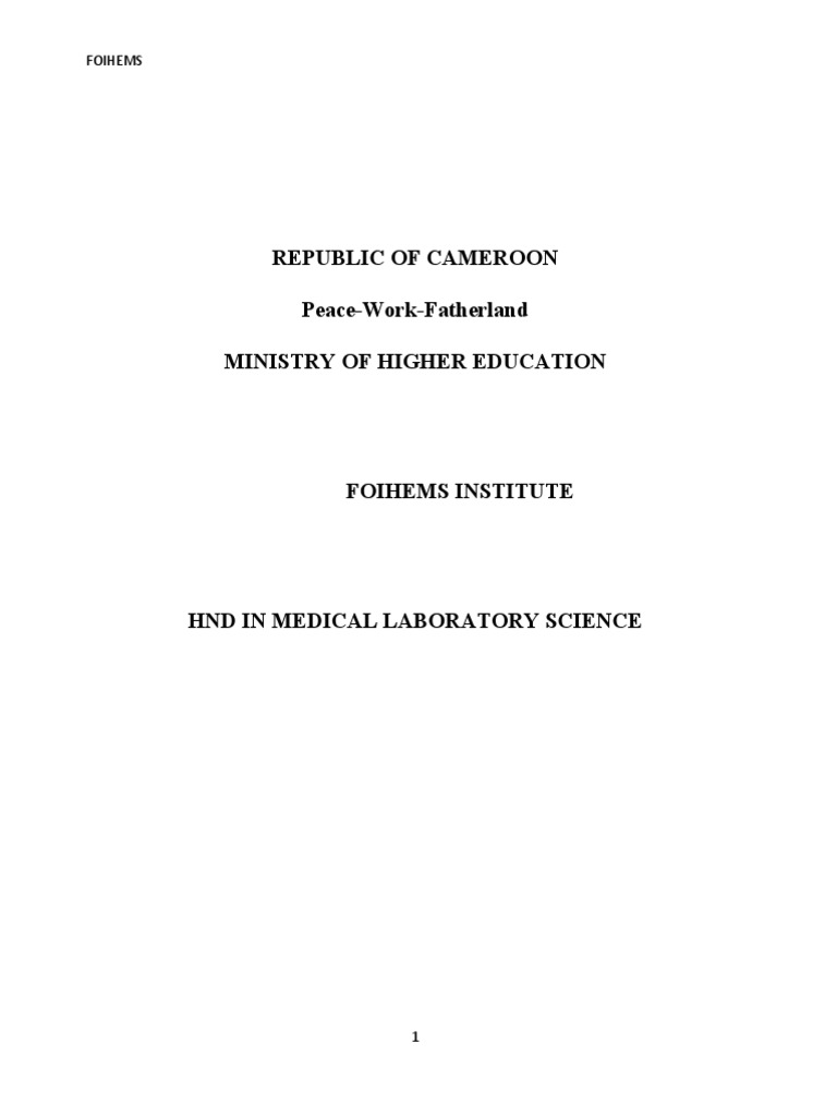 HND Laboratory Science Programme | PDF | Cell (Biology) | Bacteria