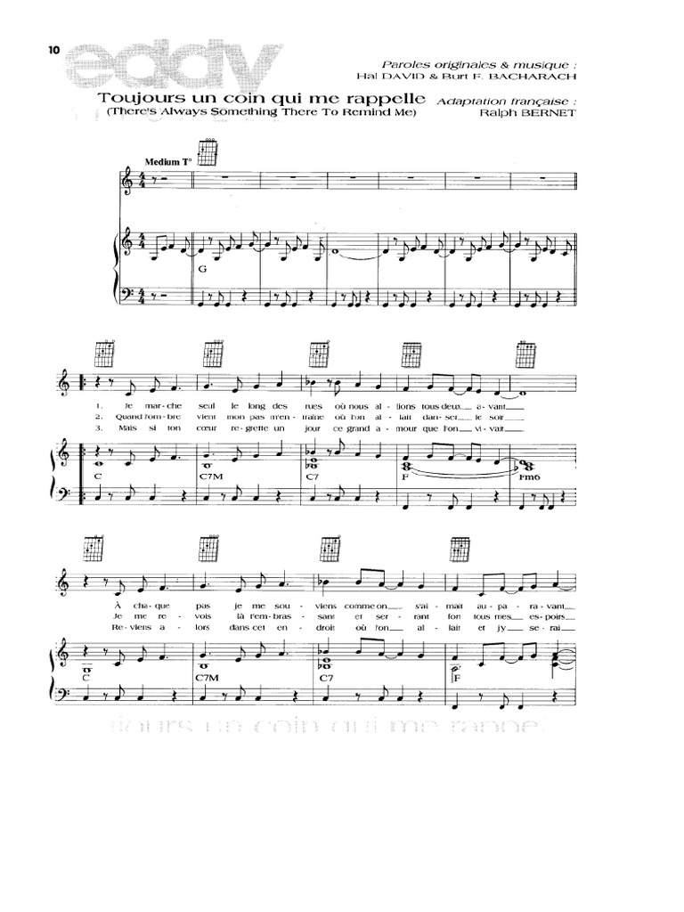 Eddy-Mitchell-Toujours-un-coin-qui-me-rappelle | PDF