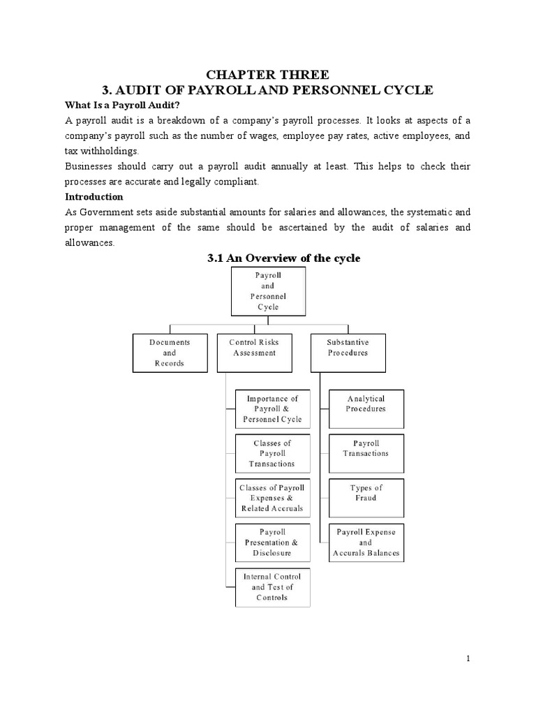 Ch-3 Audit of Payroll and Personnel Cycle | PDF | Payroll | Payroll Tax