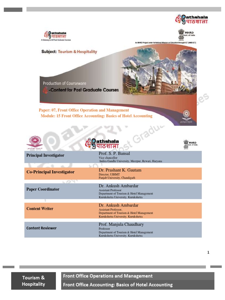 Front Office Accounting | PDF
