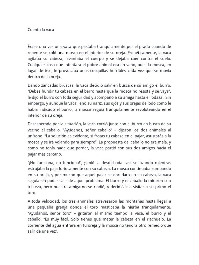 Cuento La Vaca | PDF
