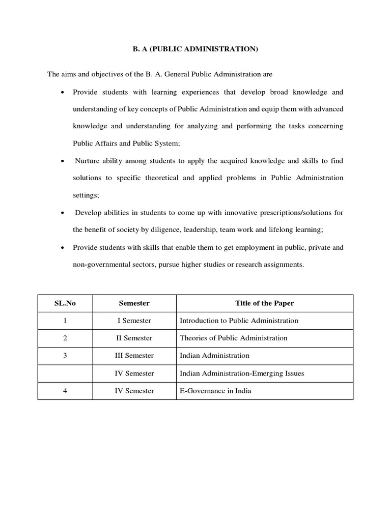 BA Public Administration | PDF | Public Administration | Governance