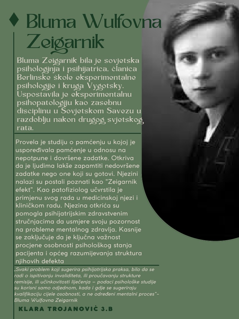Bluma Wulfovna Zeigarnik | PDF