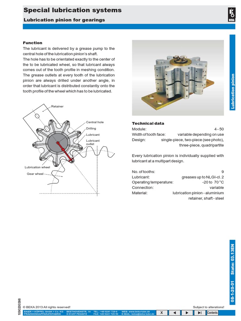 08 Lubrication Pinion | PDF | Physical Sciences | Applied And ...