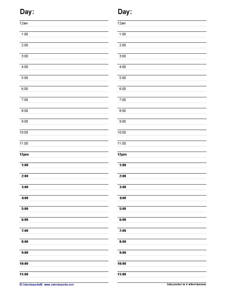 48 Hour Schedule Portrait | PDF