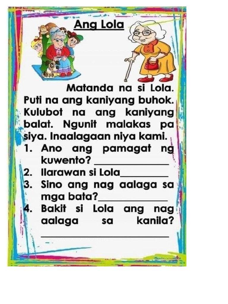 Filipino Reading Comprehension (Part 1) | PDF