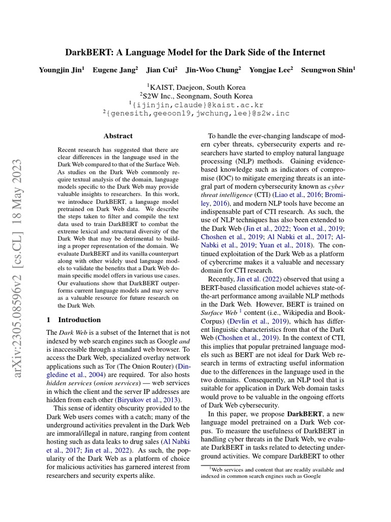 DARKBERT | PDF | World Wide Web | Internet & Web