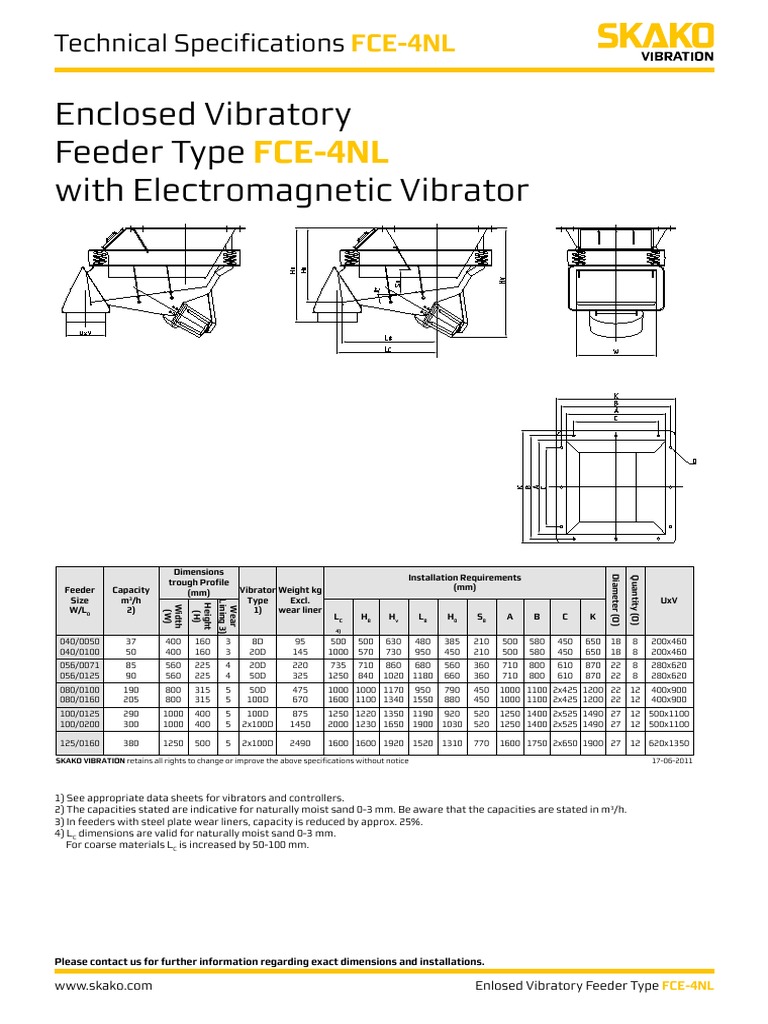 Feeder Type FCE-4NL GB | PDF | Wear | Sand