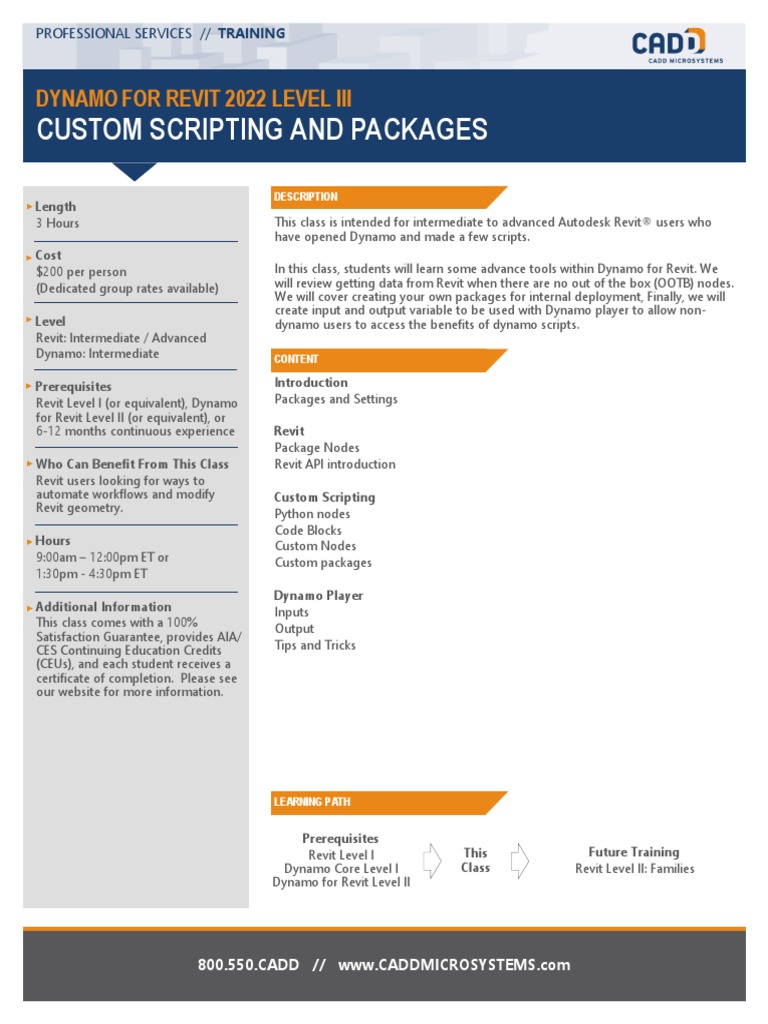 Dynamo For Revit 2022 Level III Custom Scripting and Packages | PDF ... Dynamo For Revit 2022 Level III Custom Scripting and Packages | PDF ...