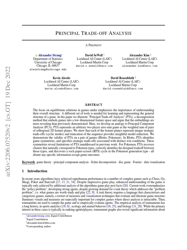 Principal Trade Off Analysis Pdf