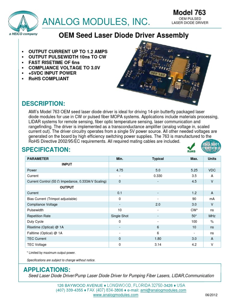 Analog Modules, Inc.: Model 763 | PDF