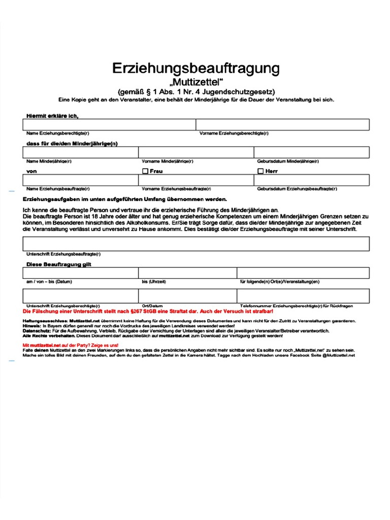 Muttizettel Selbst Schreiben