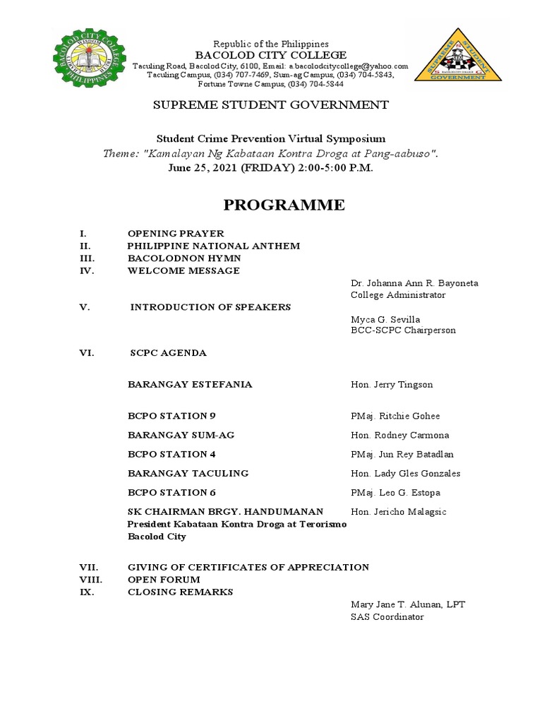 BCC SSG Student Crime Prevention Webinar | PDF