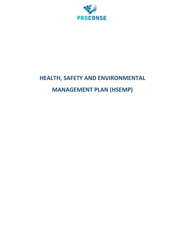HSE Management Plan - Proconse | PDF | Occupational Safety And Health | Safety