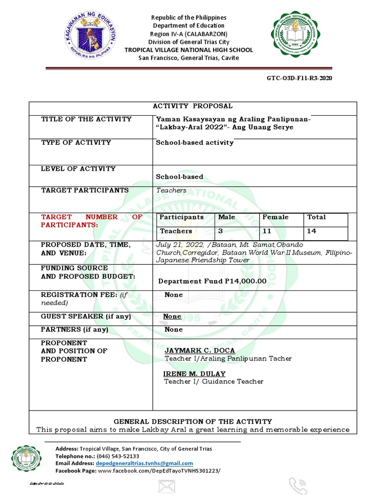 AP Lakbay Aral | PDF | Teachers | Behavior Modification