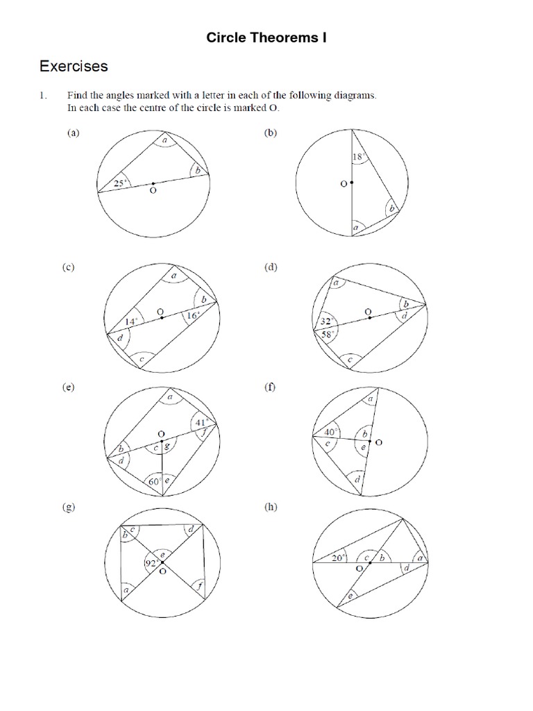 Circle Theorems I | PDF