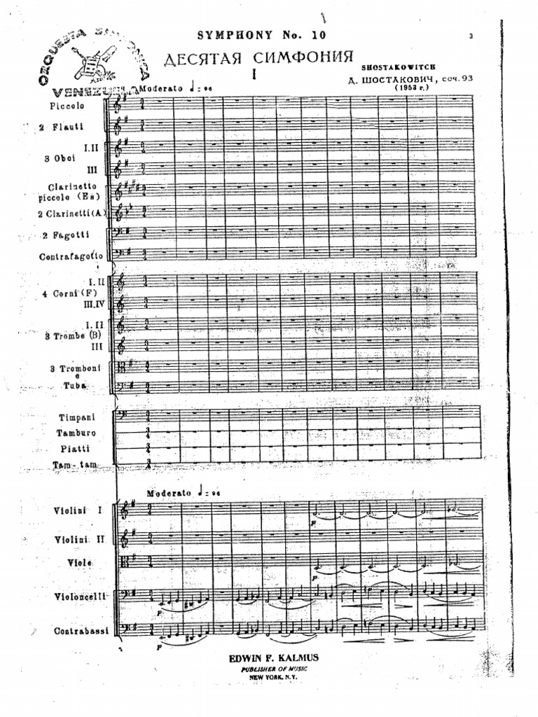 01 Shostakovich 10 Sym Score | PDF