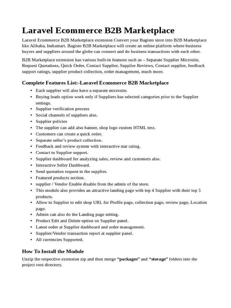 Laravel Ecommerce B2b Marketplace Download Free Pdf Php Customer