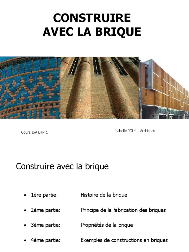 Construire avec la brique : Guide complet | PDF | Brique | Génie du ...