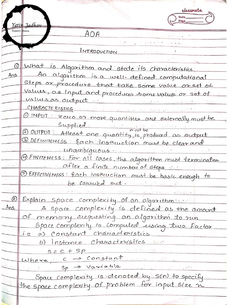 AOA Module1 Notes | PDF