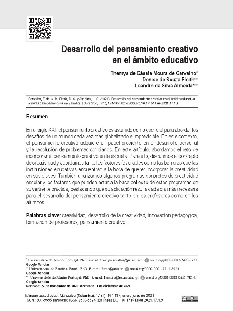 Pensamiento Creativo | PDF | Crecimiento personal y profesional ...