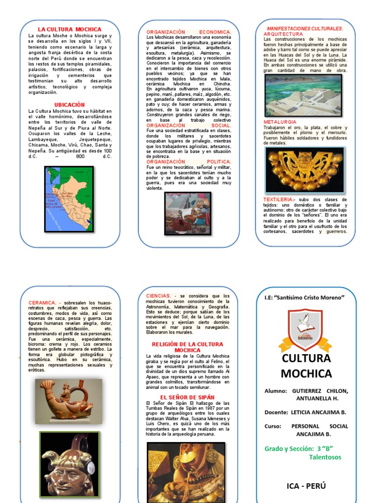 Triptico de La CULTURA Mochica | PDF | Historia