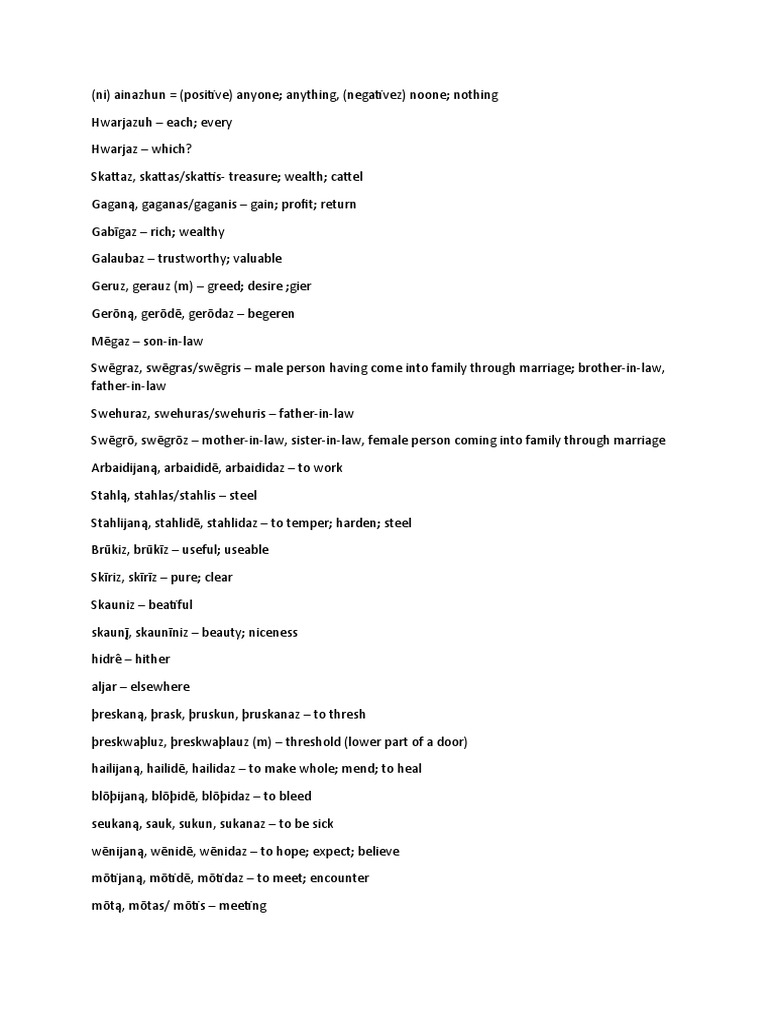 Old Norse Vocabulary Guide | PDF | Religion & Spirituality