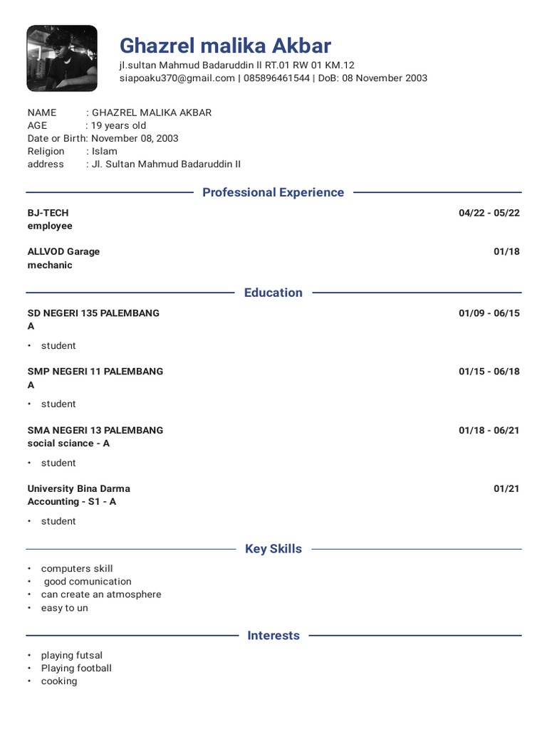 Ghazrel Malika Akbar - Cv | PDF