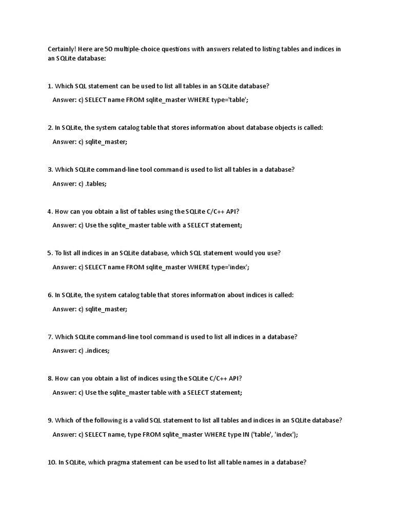 SQLite Database | Download Free PDF | Database Index | Table (Database)