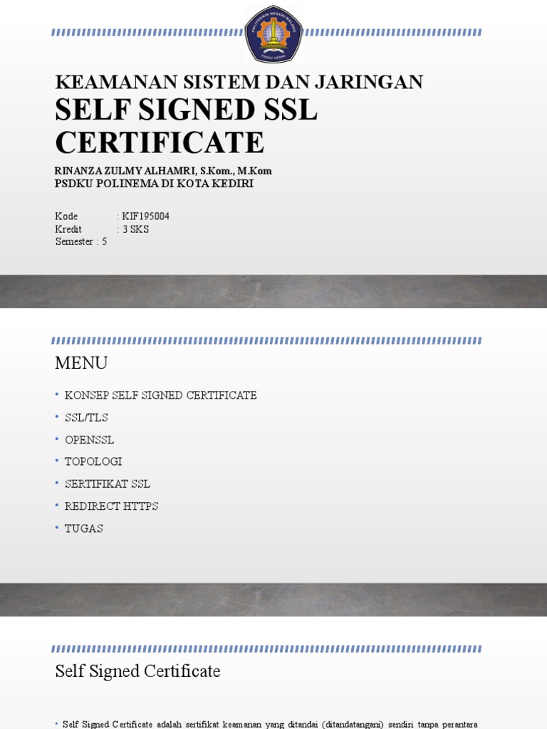Self Signed SSL Certificate | PDF