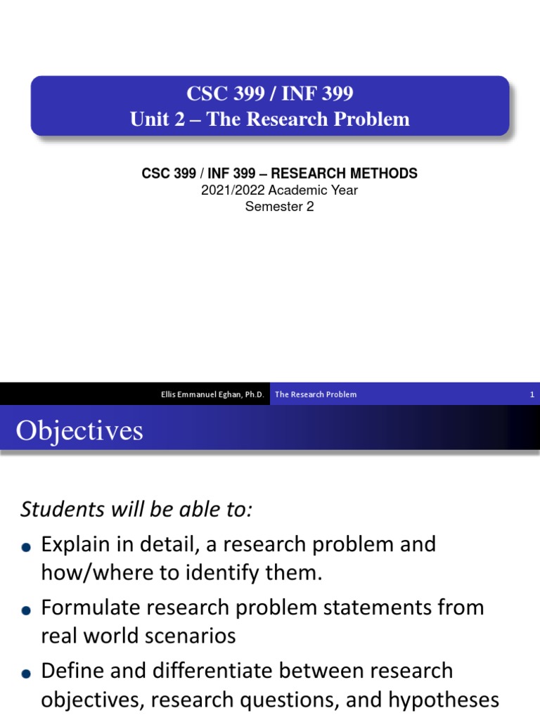 Unit 02 - The Research Problem | PDF | Theory | Experience