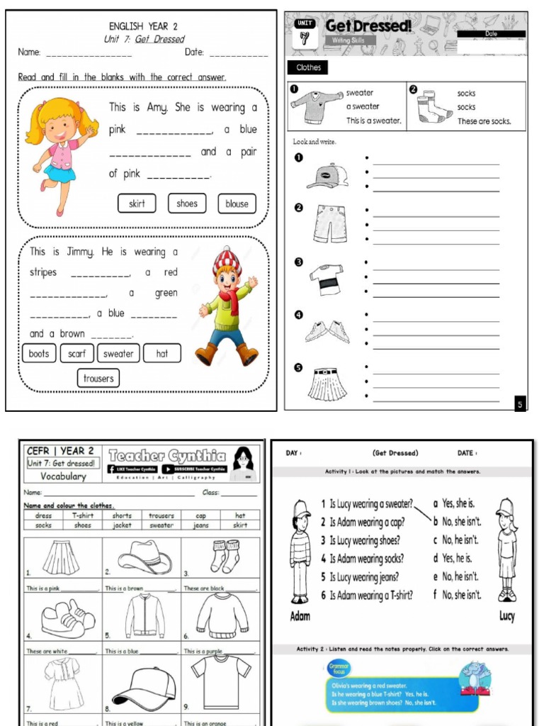 Get Dressed Worksheet | PDF
