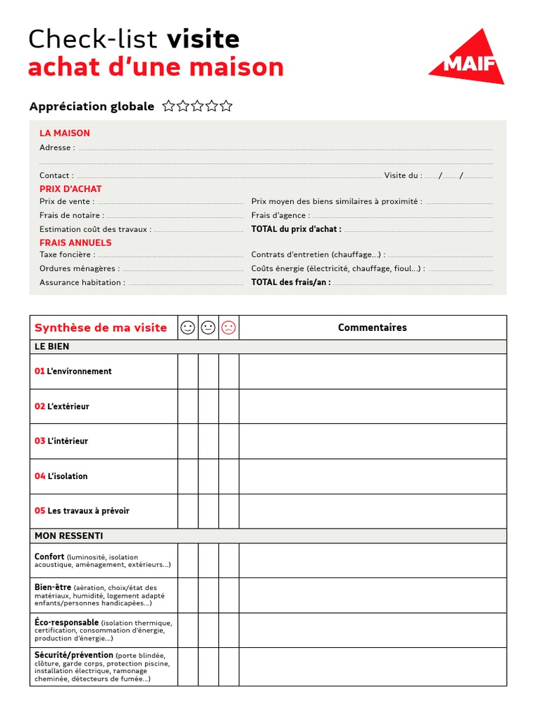 Checklist Visite Maison | PDF | Chaleur