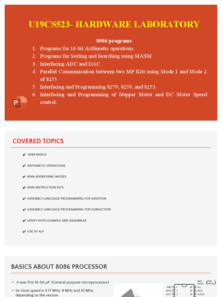 Introduction To 8086 Programs | PDF