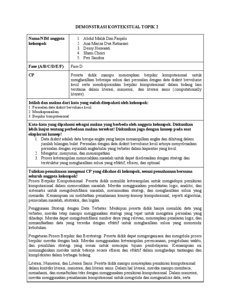 Topik 2 - Demonstrasi Kontekstual | PDF