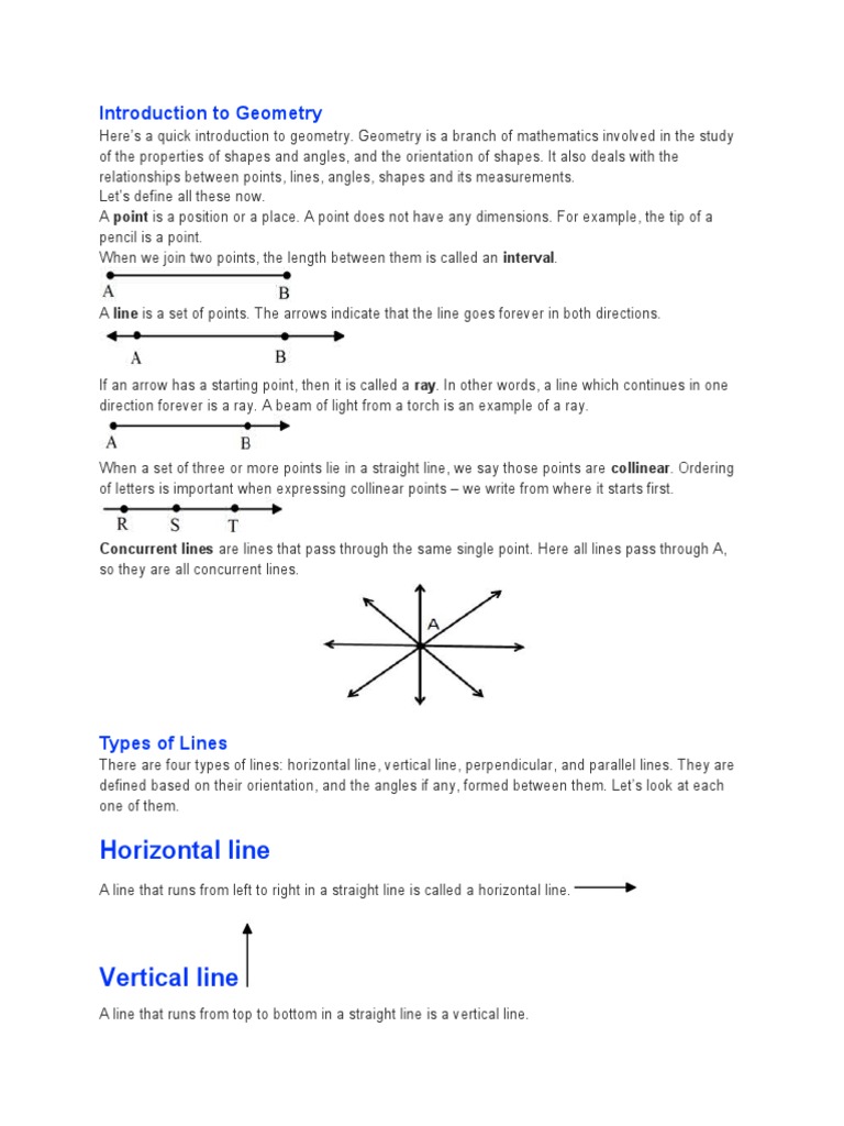 2 Introduction To Angles | PDF | Line (Geometry) | Angle