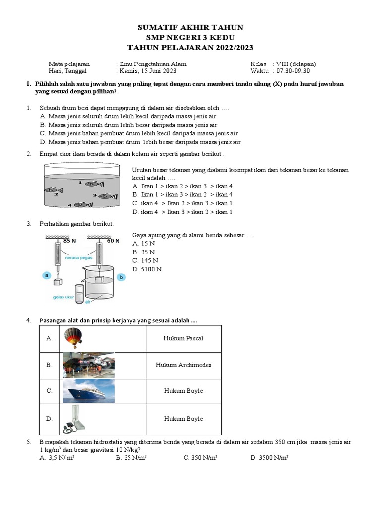 Soal Ipa Kelas 8 Sem 2 | PDF
