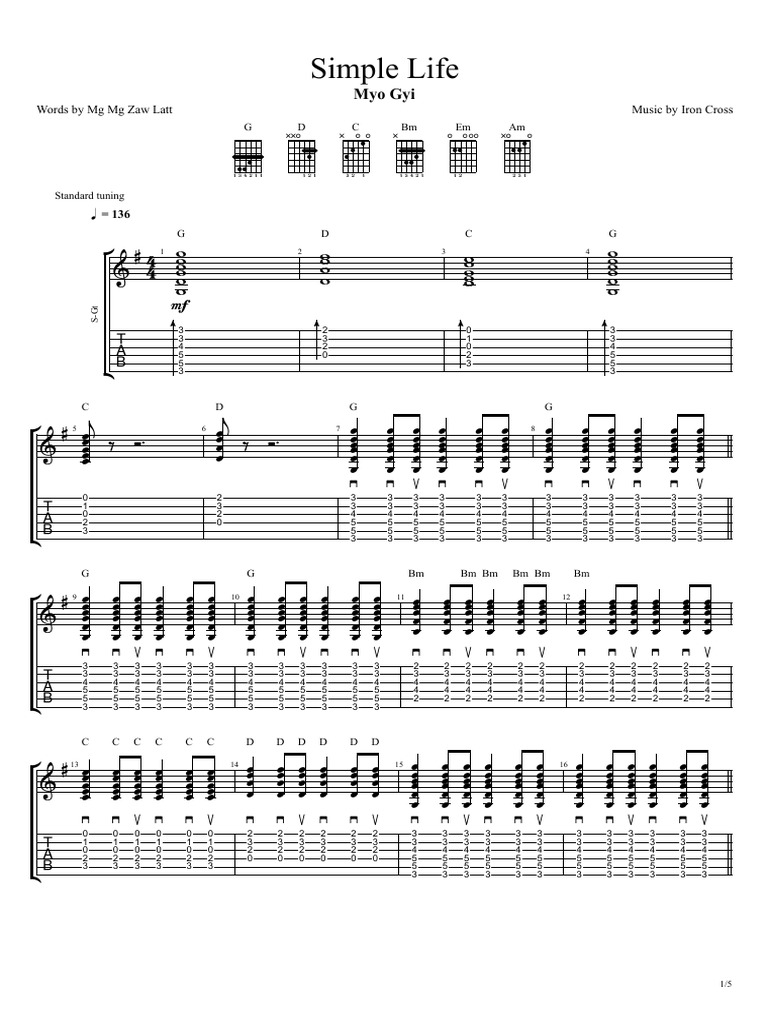 Simple Life Lyrics and Chords | PDF