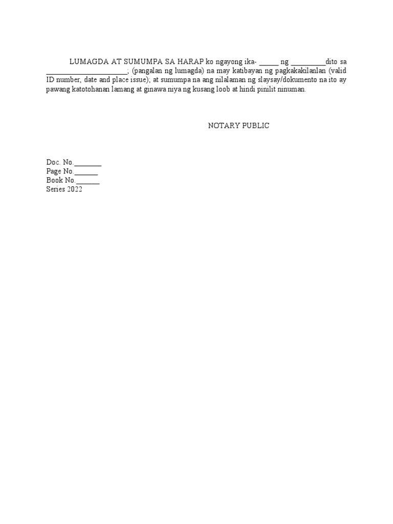 Jurat Tagalog W Id | PDF