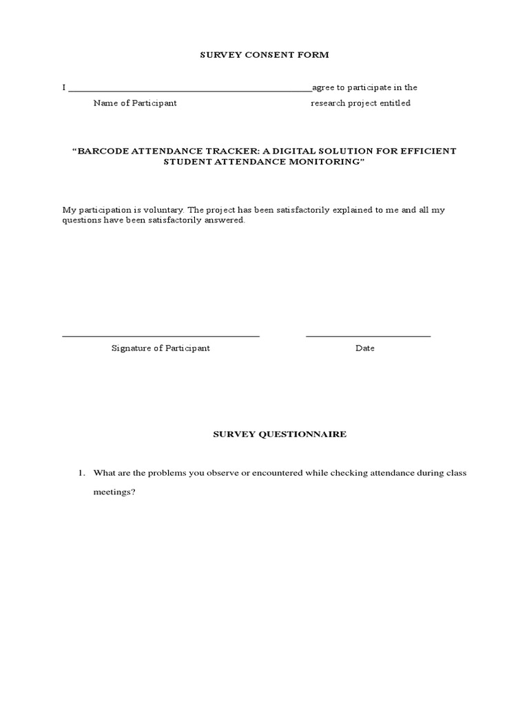 Capstone Survey Consent Form | PDF