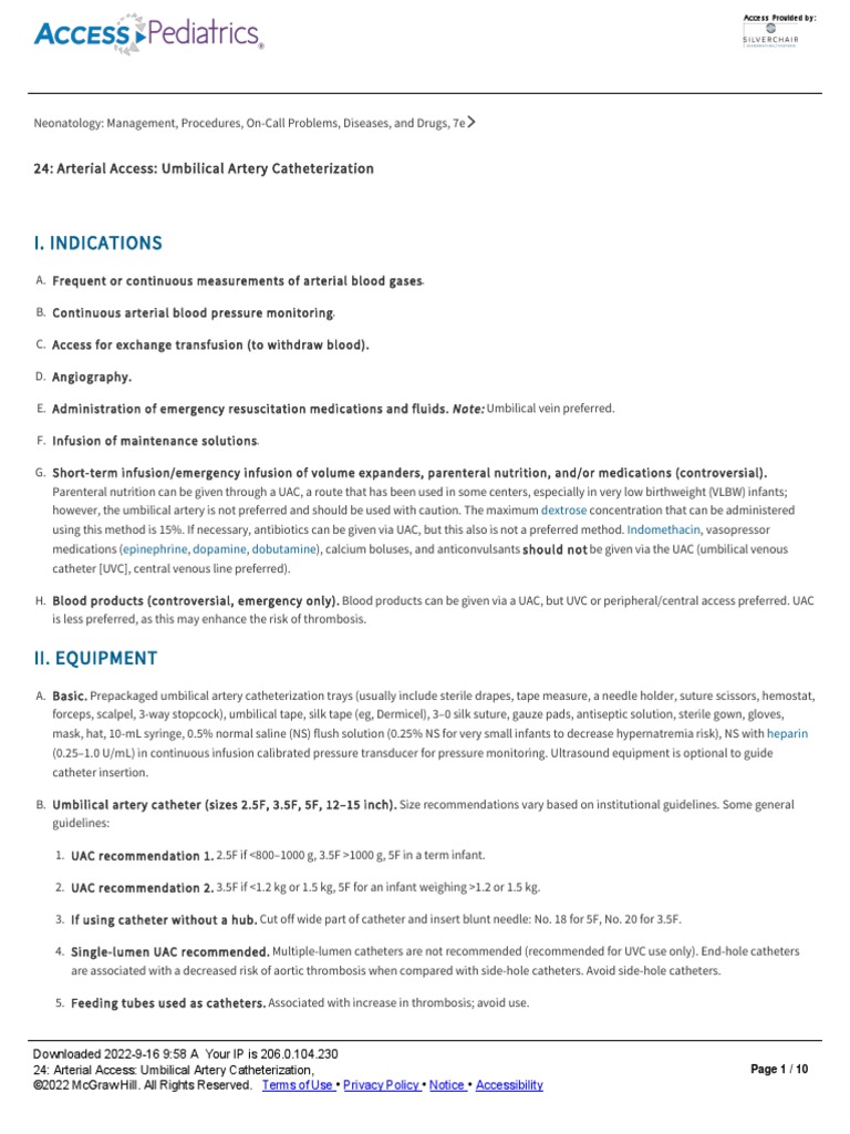 24 - Arterial Access - Umbilical Artery Catheterization | PDF ...