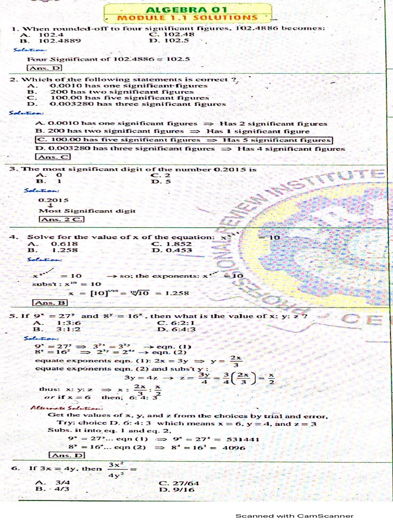Prime Algebra 1 Solutions | PDF