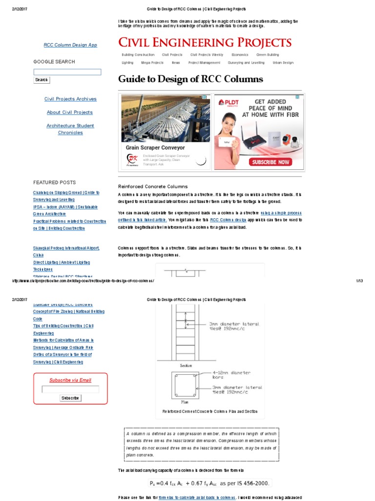 Guide To Design of RCC Columns - Civil Engineering Projects | Download Free PDF | Column | Beam ...